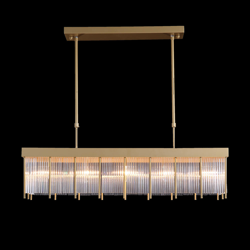 Rectangular Gold Frame Chandelier For Kitchen – MOOONI LIGHTING
