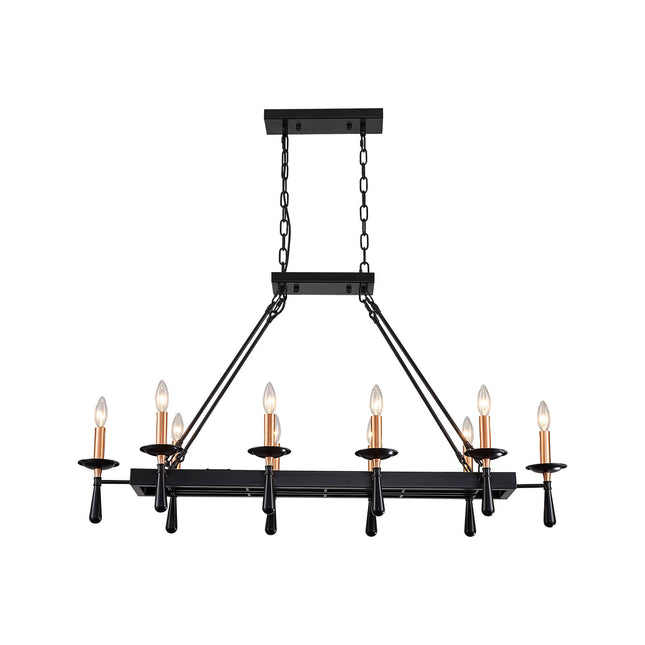 Rustic Candelabra Black Iron Frame Chandelier – MOOONI LIGHTING