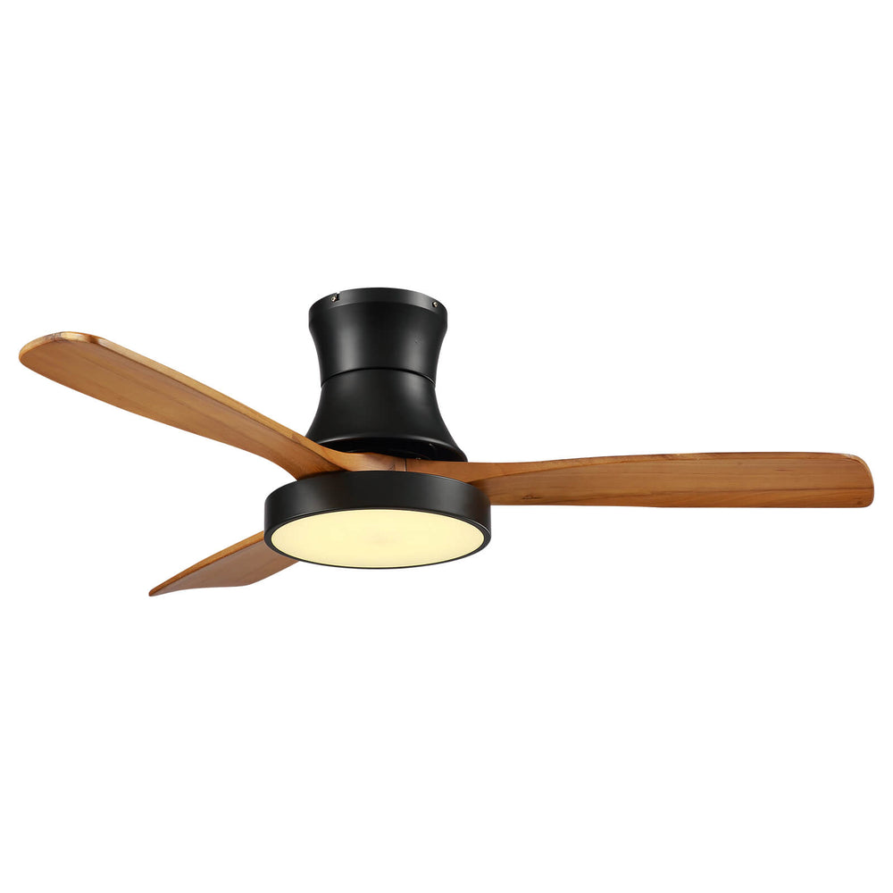 Wood Blade Hugger Ceiling Fan with Light – MOOONI LIGHTING