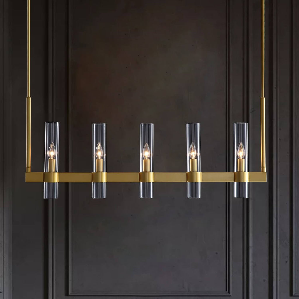 Modern Linear Island Chandelier Gold Pendant Lighting – MOOONI LIGHTING