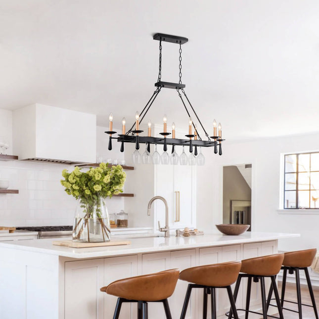 Rustic Candelabra Black Iron Frame Chandelier – MOOONI LIGHTING