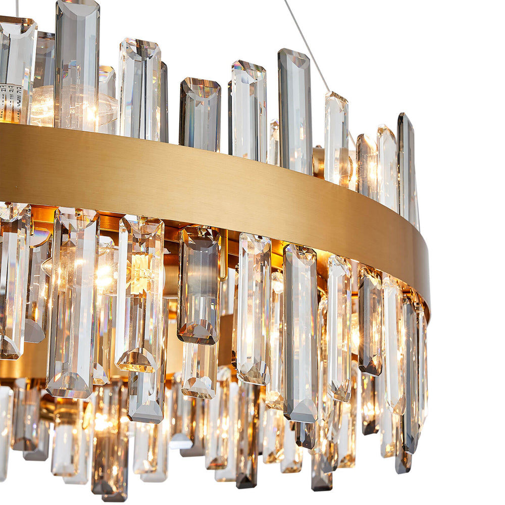 Round Gold Frame Irregular Crystal Bar Chandelier – MOOONI LIGHTING