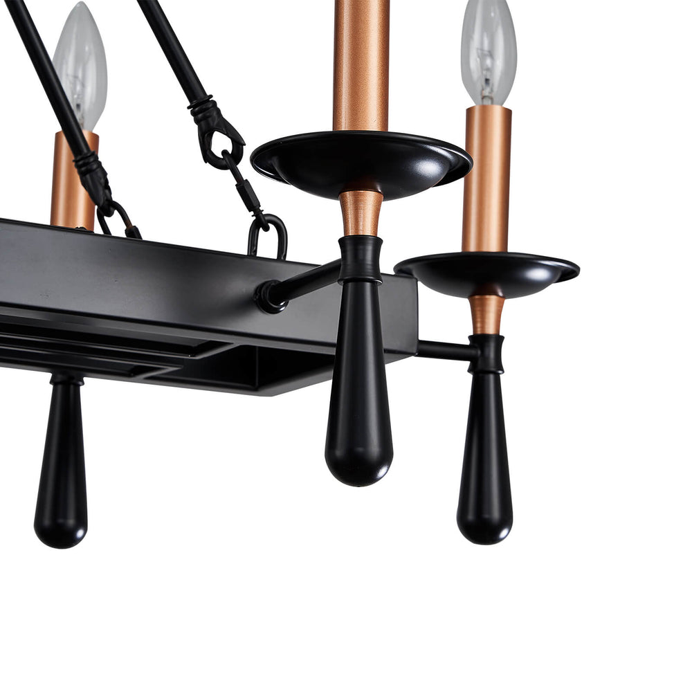 Rustic Candelabra Black Iron Frame Chandelier – MOOONI LIGHTING