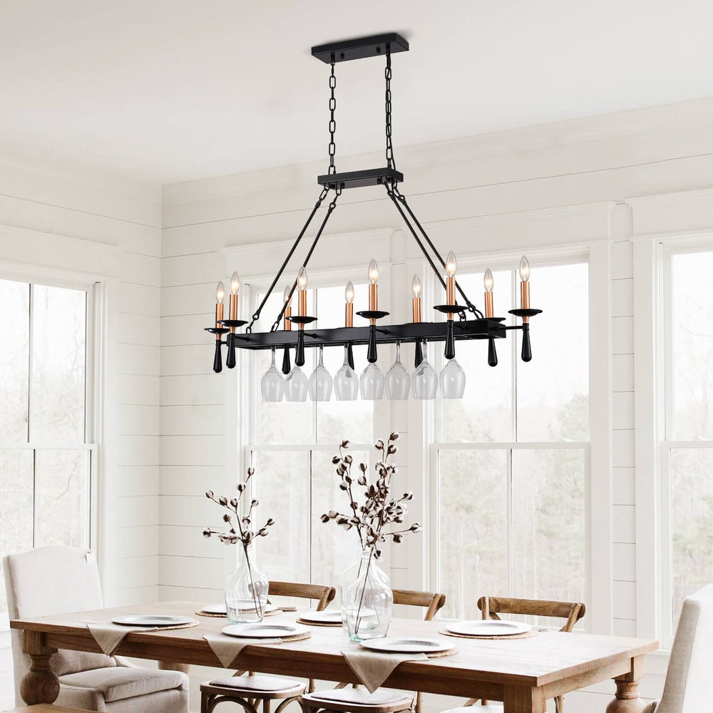 Rustic Candelabra Black Iron Frame Chandelier – MOOONI LIGHTING