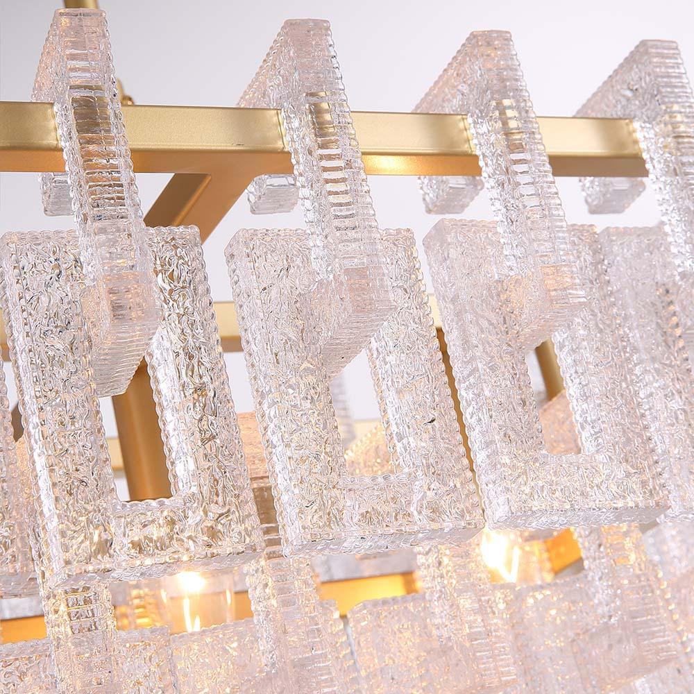 Popular Gold Crystal Rectangle Pendant Light For Dining Room – MOOONI LIGHTING