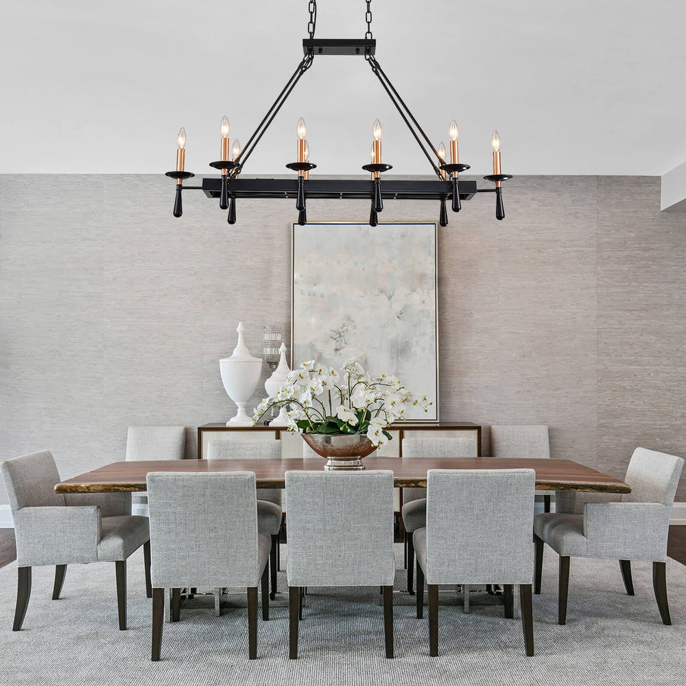 Rustic Candelabra Black Iron Frame Chandelier – MOOONI LIGHTING