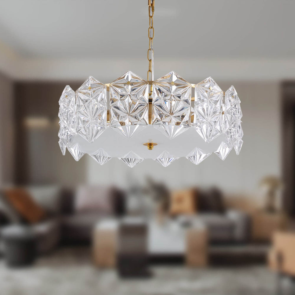 Round Gold Chandelier Modern Glass Pendant Light – MOOONI LIGHTING