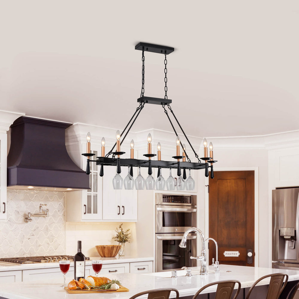 Rustic Candelabra Black Iron Frame Chandelier – MOOONI LIGHTING