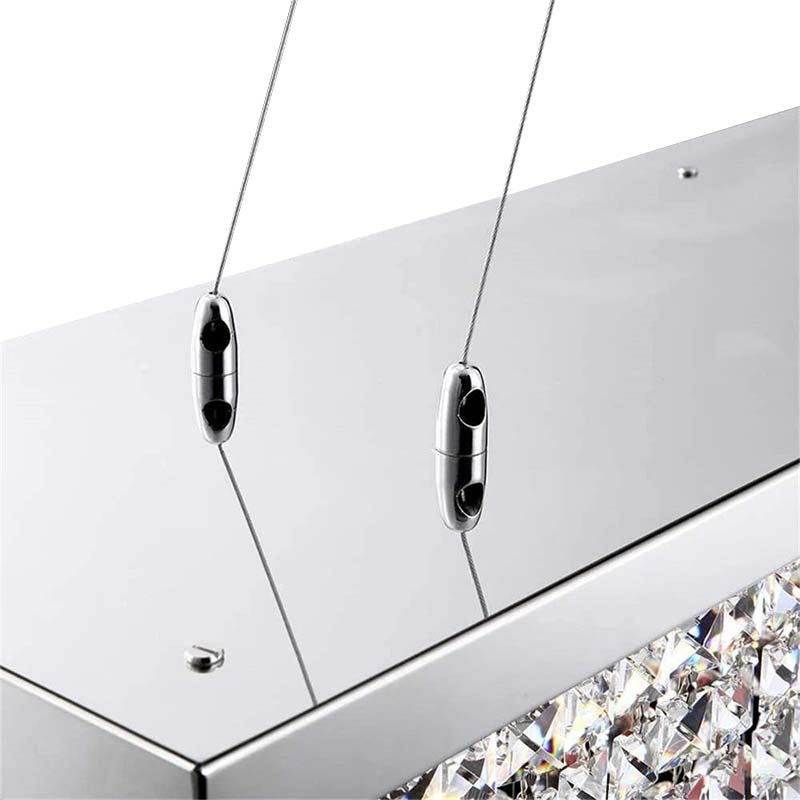 Modern Raindrop Rectangular Crystal Chandelier For Dining Room – MOOONI LIGHTING