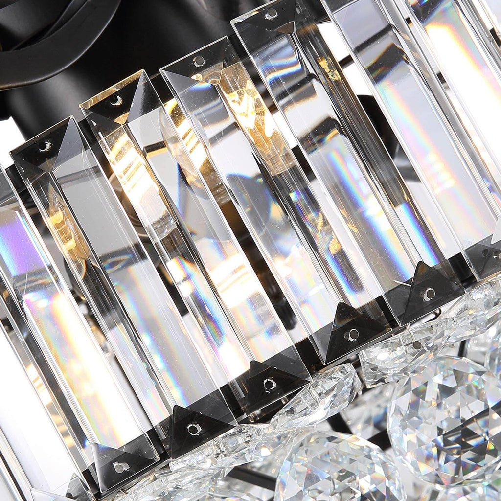 52" Black Crystal Ceiling Fan Light Fixture – MOOONI LIGHTING