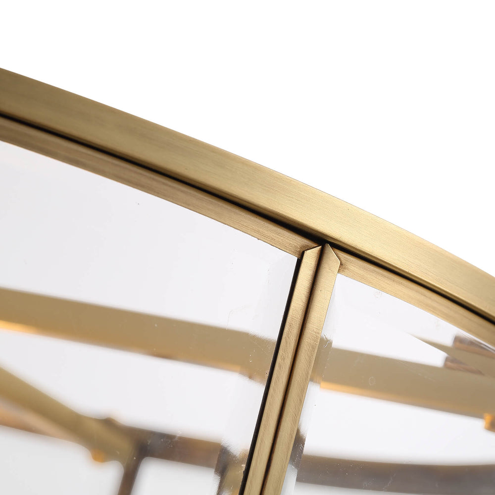 Round Glass Transparent Gold Frame Chandelier – MOOONI LIGHTING