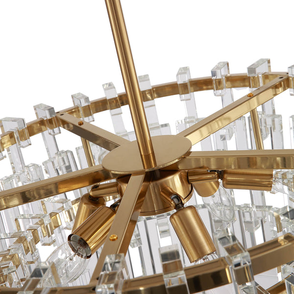 Gold Frame Crystal 3 Layers Circular Chandelier – MOOONI LIGHTING