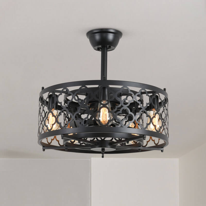 Plum Caged Ceiling Fan With Light – MOOONI LIGHTING