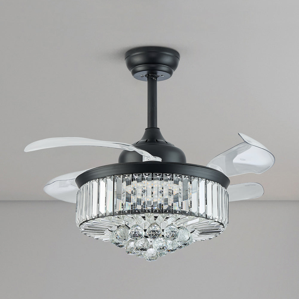 Classic Brushed Nickel Retractable All-in-One Fandelier – MOOONI LIGHTING