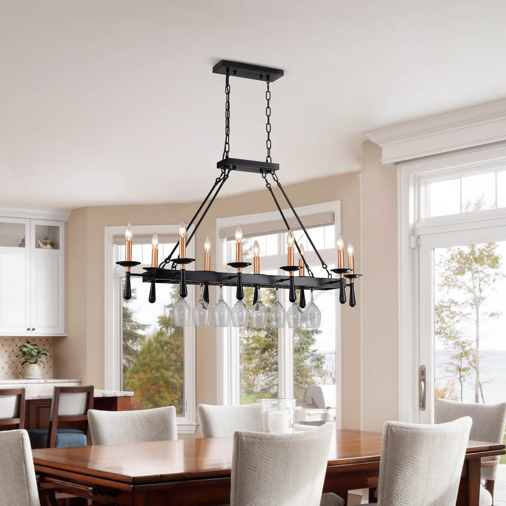 Rustic Candelabra Black Iron Frame Chandelier – MOOONI LIGHTING